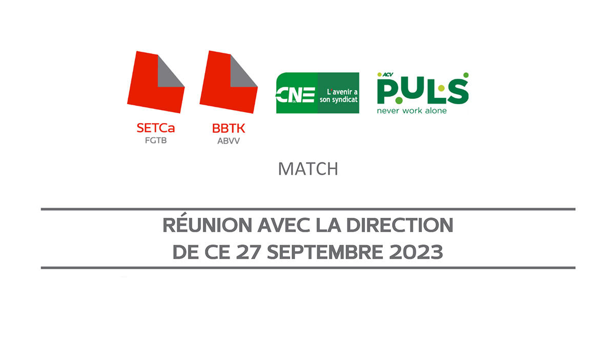 MATCH / REUNION AVEC LA DIRECTION | SETCa Mons-Borinage